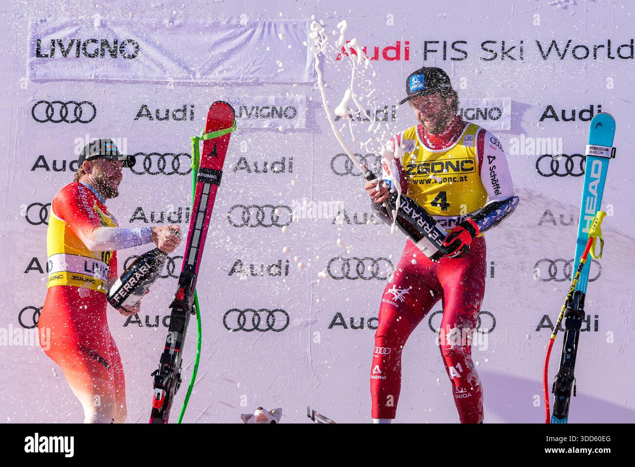 LIVIGNO, ITALY - DECEMBER 27: Time for a Champagne shower for Alexis ...