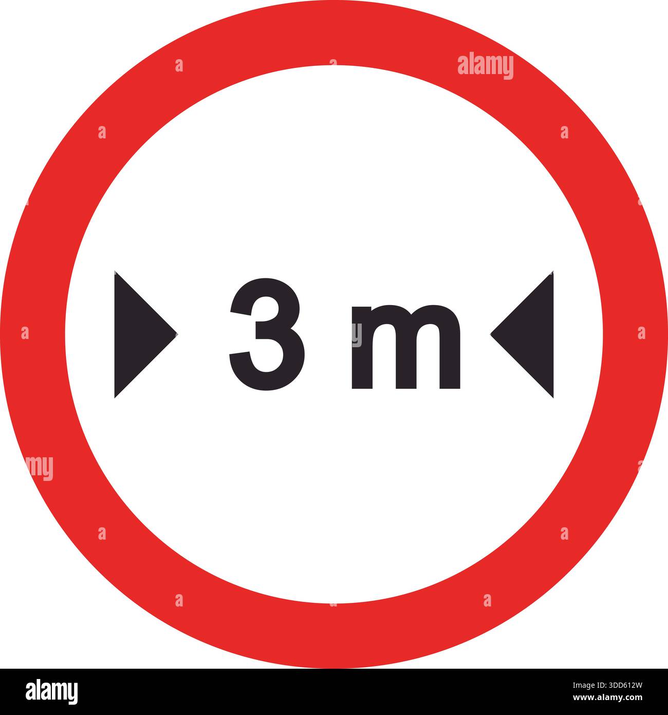 Traffic sign indicating maximum vehicle width restriction Stock Vector ...