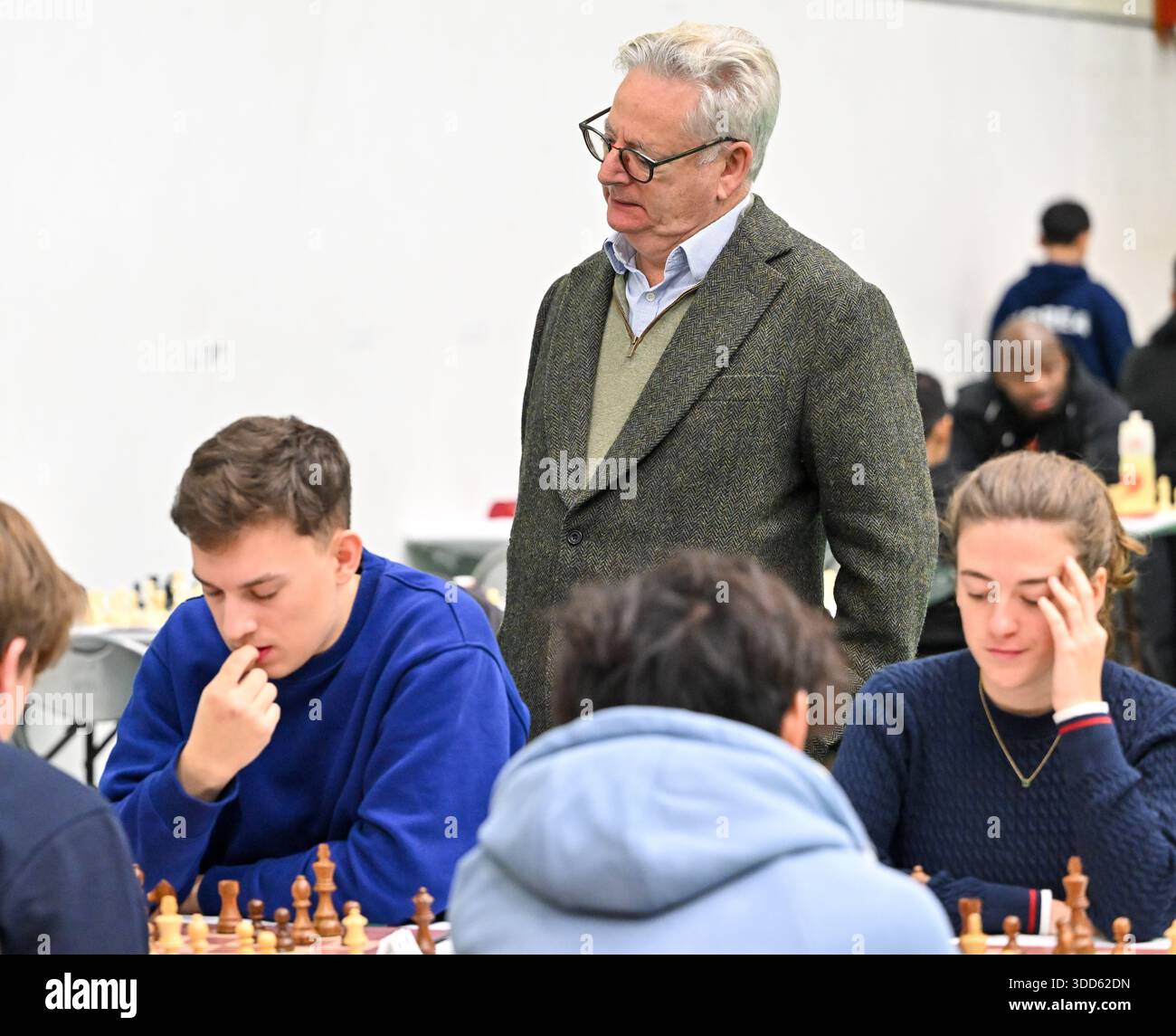 Hastings, UK, 28 December 2025. Dominic Lawson watches on during the ...