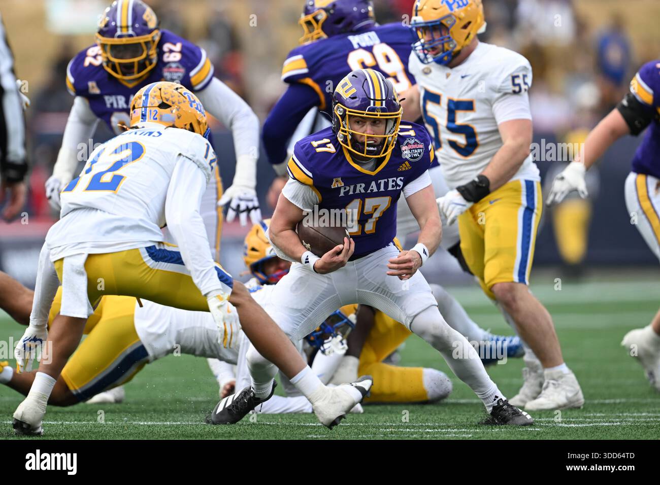 East Carolina quarterback Chaston Ditta (17) of the Military Bowl NCAA ...