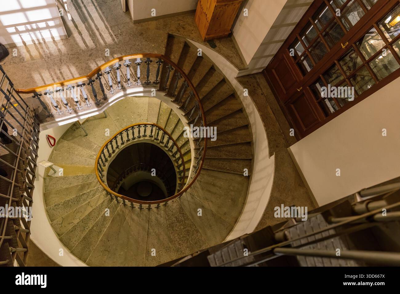 Old spiral staircase, upside view Stock Photo - Alamy