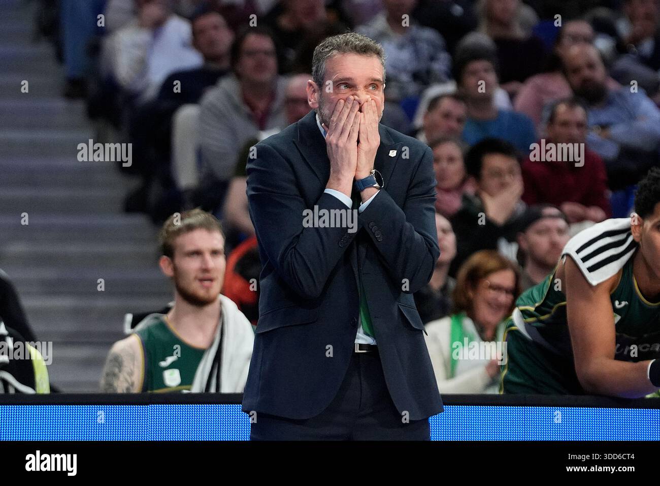Unicaja Baloncesto Malaga's coach Ibon Navarro dejected during Liga ...