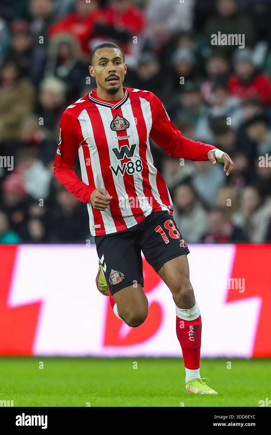 Wilson Isidor Of Sunderland during the Sunderland v Leeds United ...