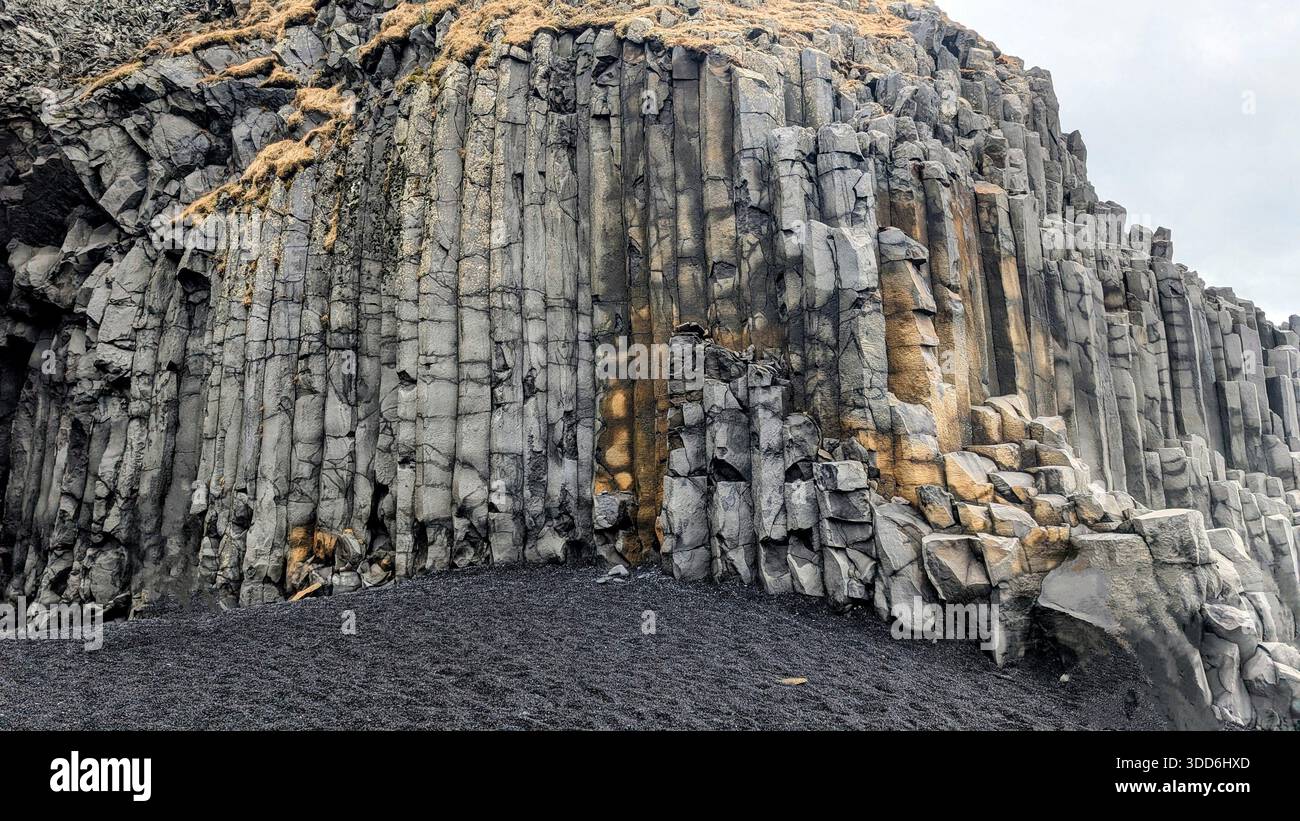 Basalt columns and smooth volcanic stones at legendary Reynisfjara ...