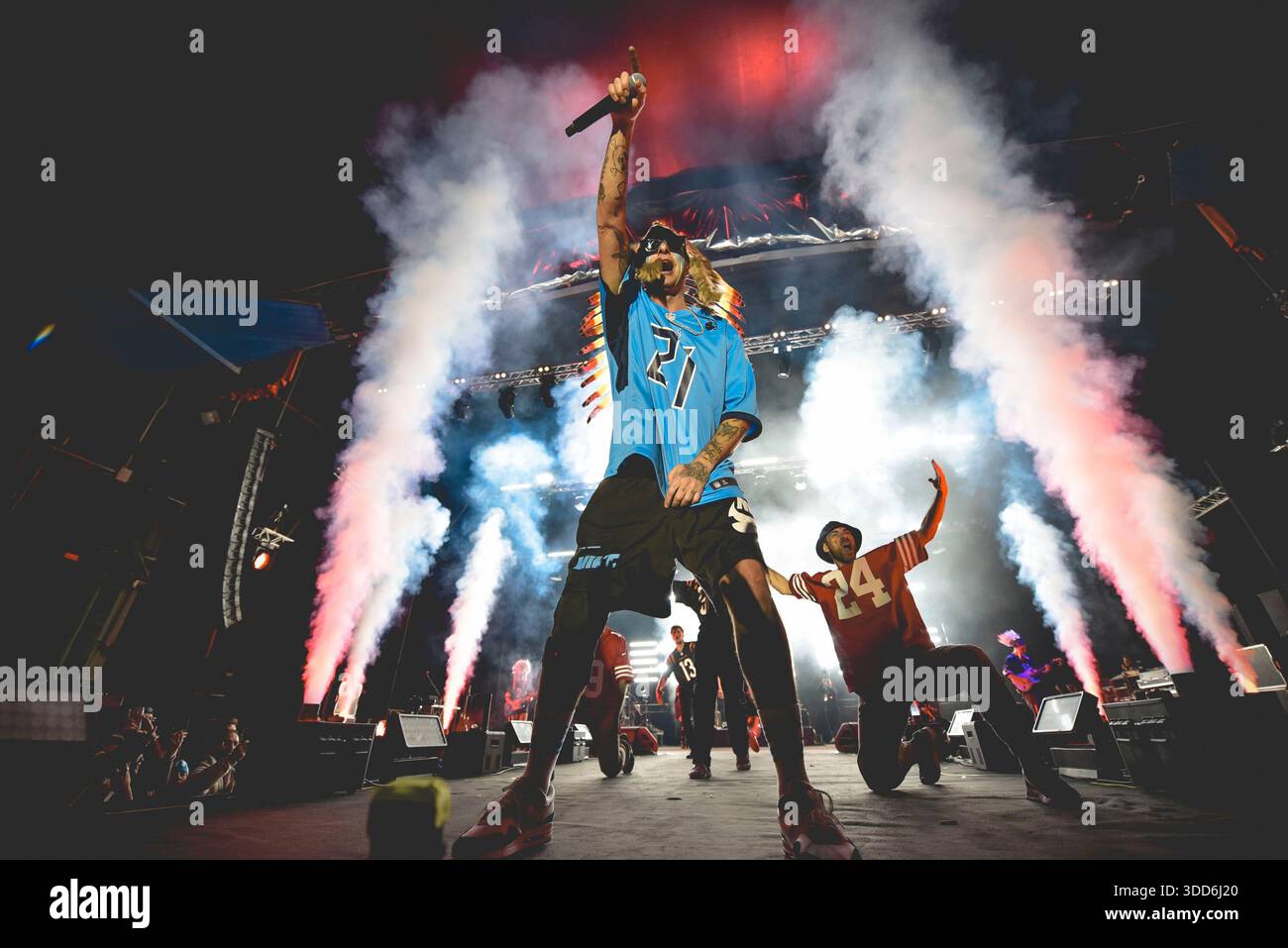 Italian rapper Clemente Maccaro better known as Clementino performs ...