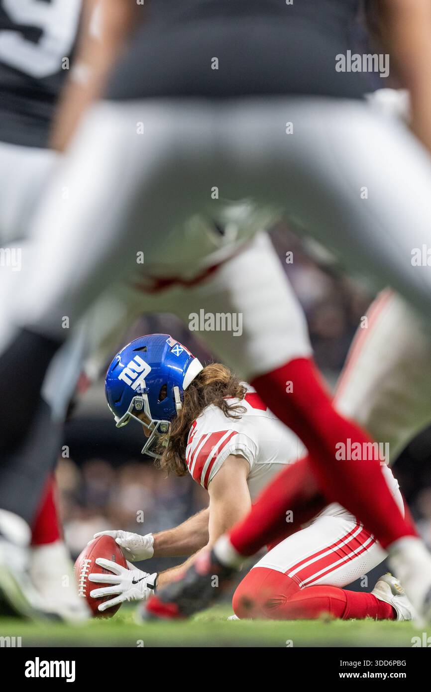 New York Giants holder/punter Jamie Gillan (12) holds for a field goal ...