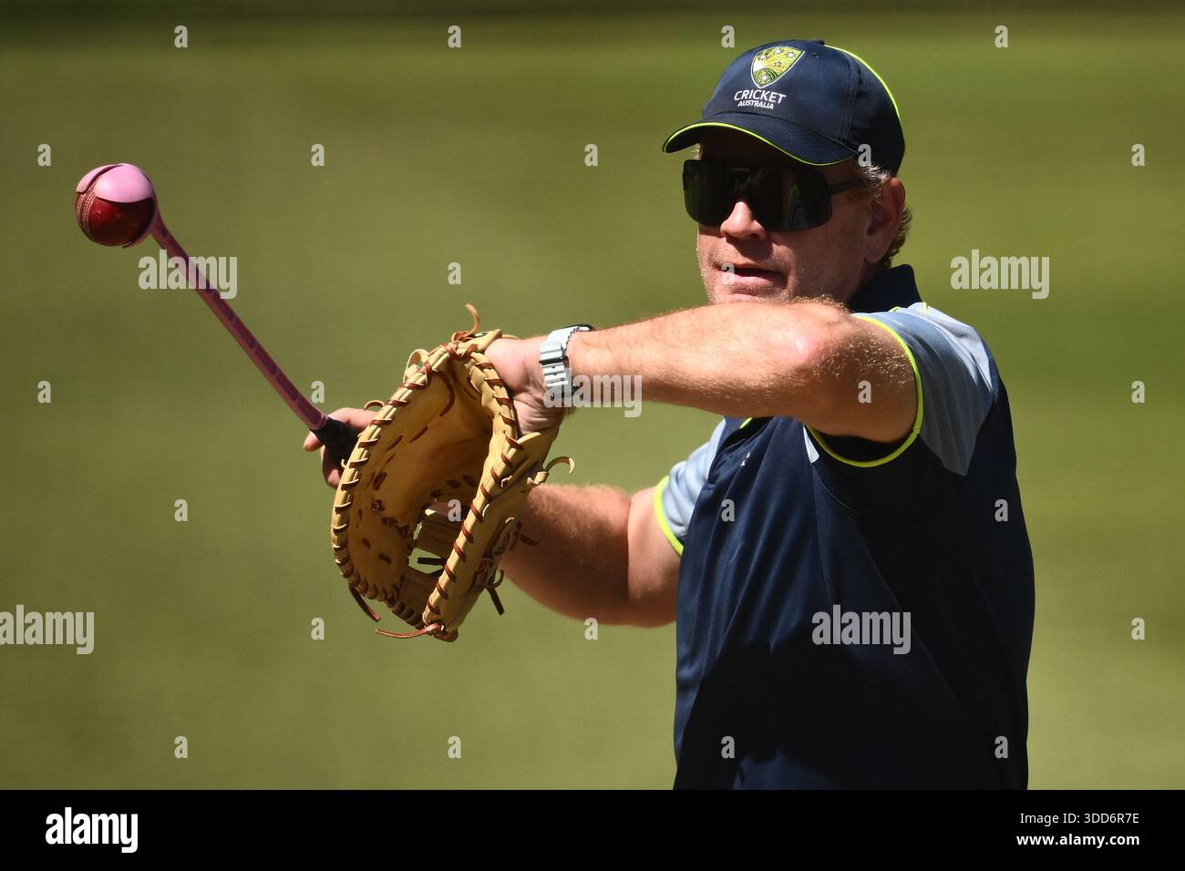 Australian coach Andrew McDonald during a nets training session at the ...