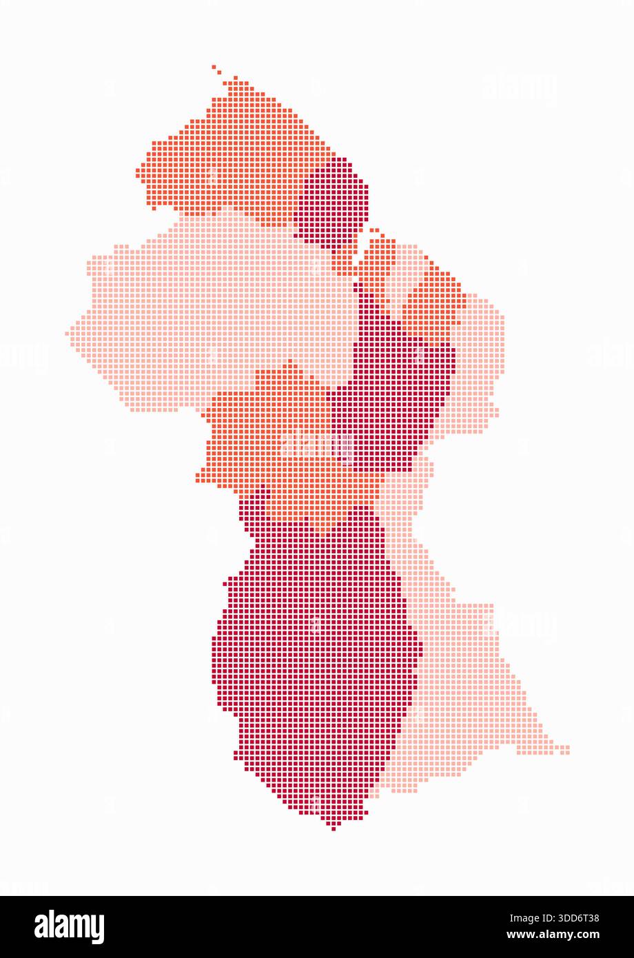 Guyana dotted map. Digital style map of the country on a white ...