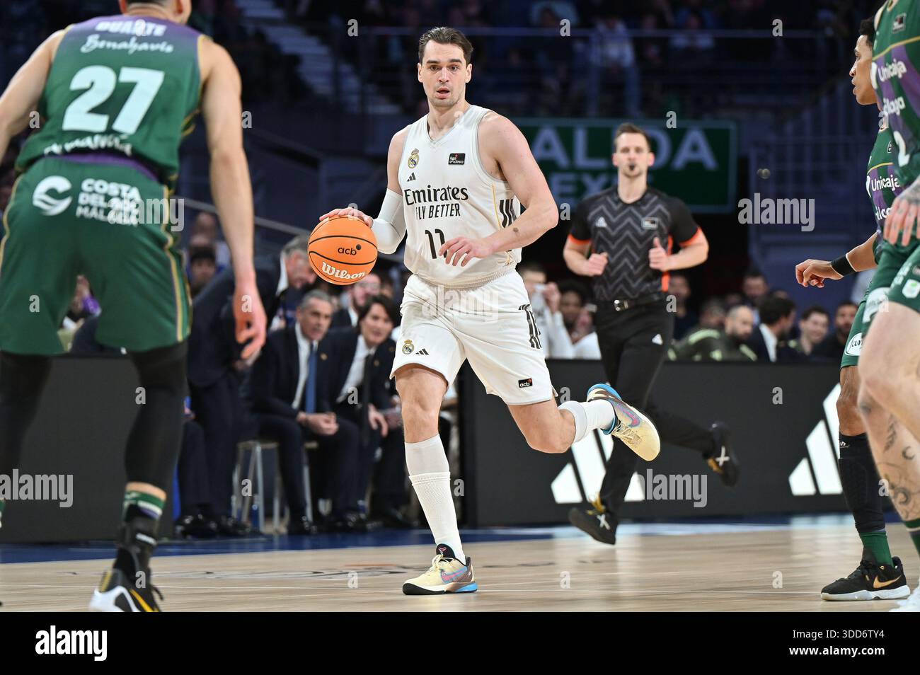 Mario Hezonja of Real Madrid seen in action during the Liga ACB ...