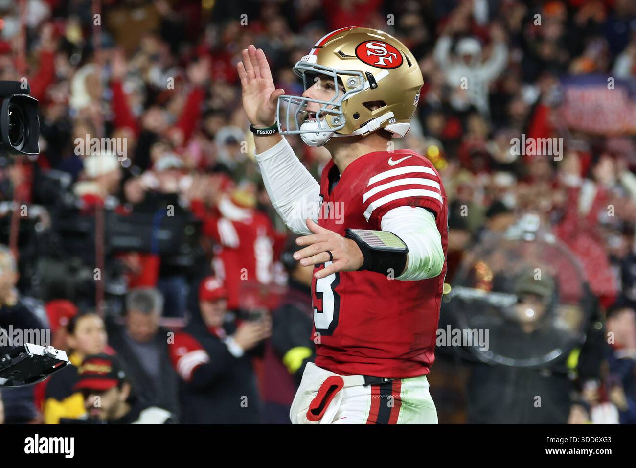 San Francisco 49ers quarterback Brock Purdy (13) celebrates after ...