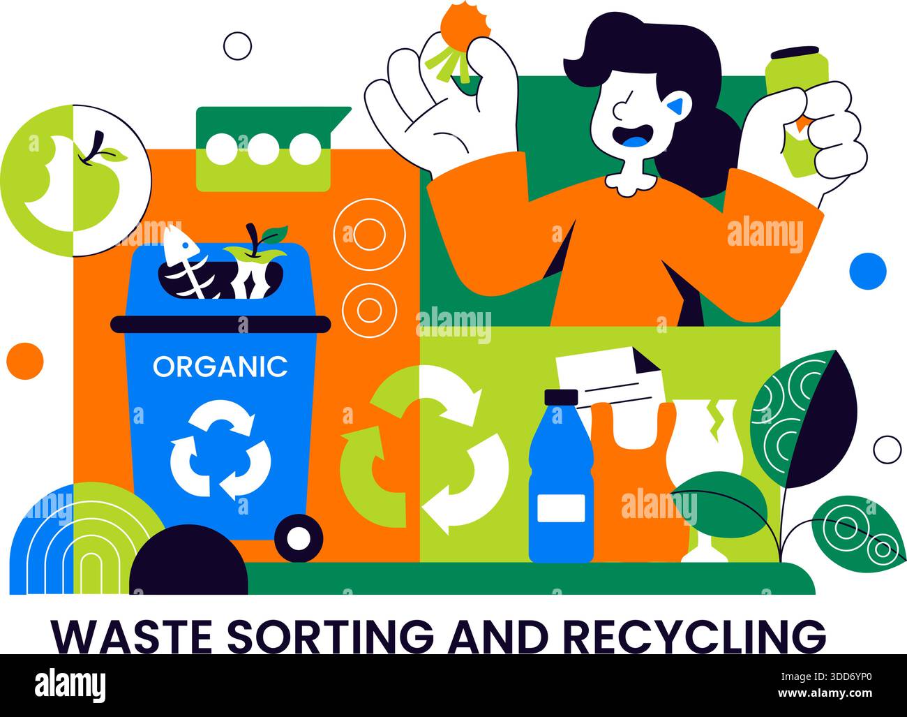 Modern waste sorting bin Stock Vector Images - Alamy