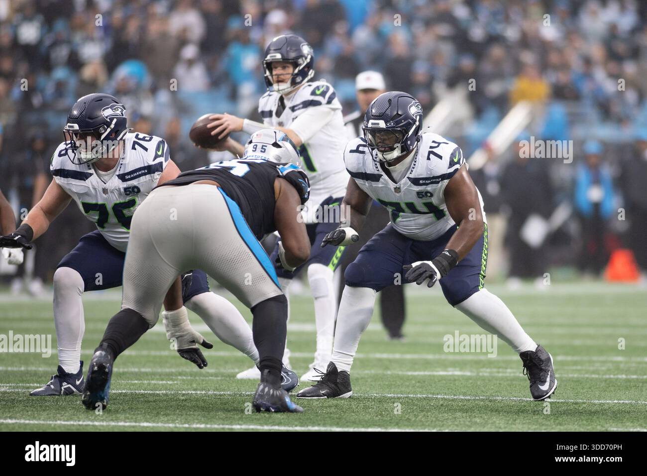 Seattle Seahawks guard Josh Jones (74) sets up a block at Bank of ...