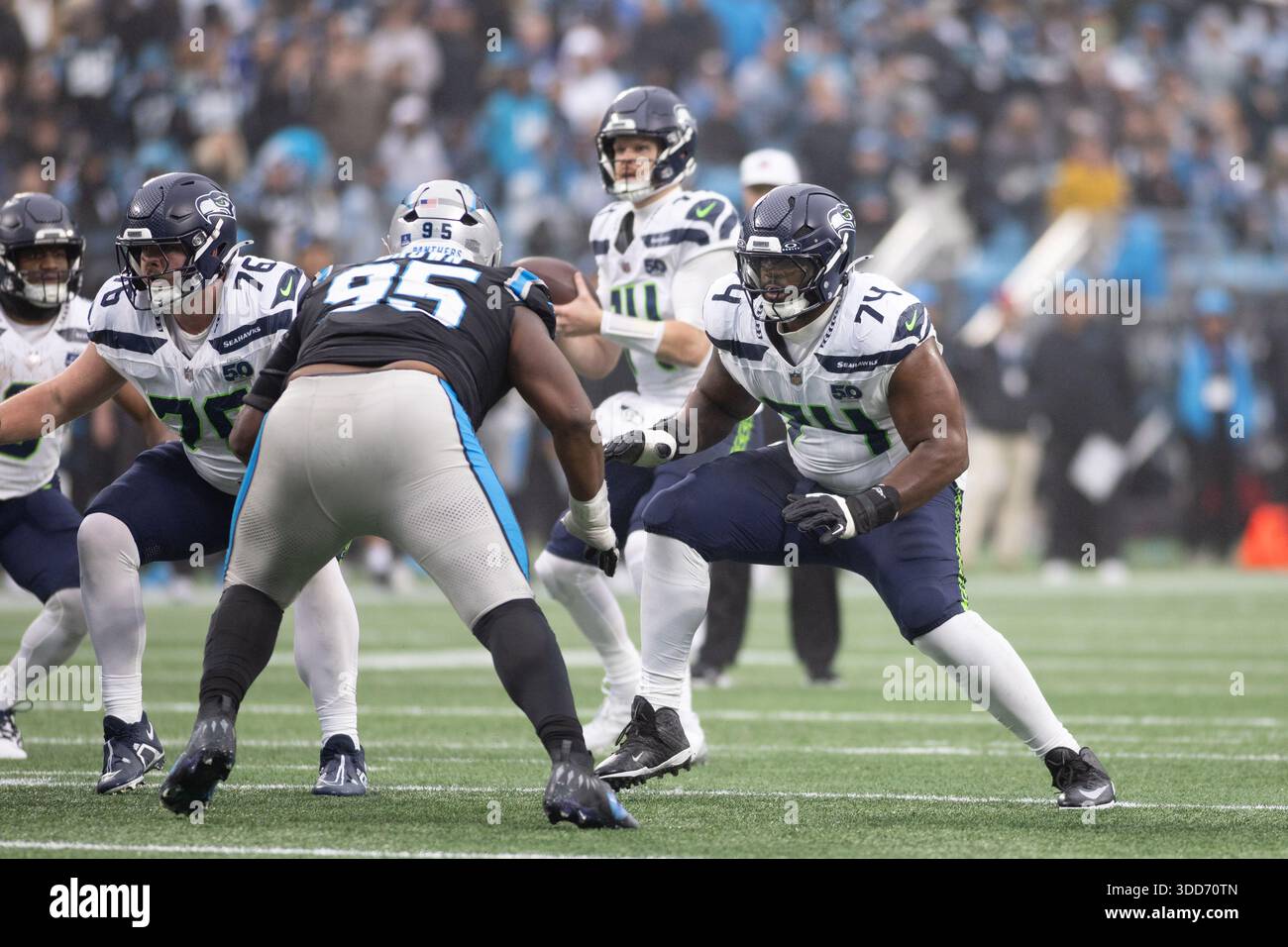 Seattle Seahawks guard Josh Jones (74) sets up a block at Bank of ...