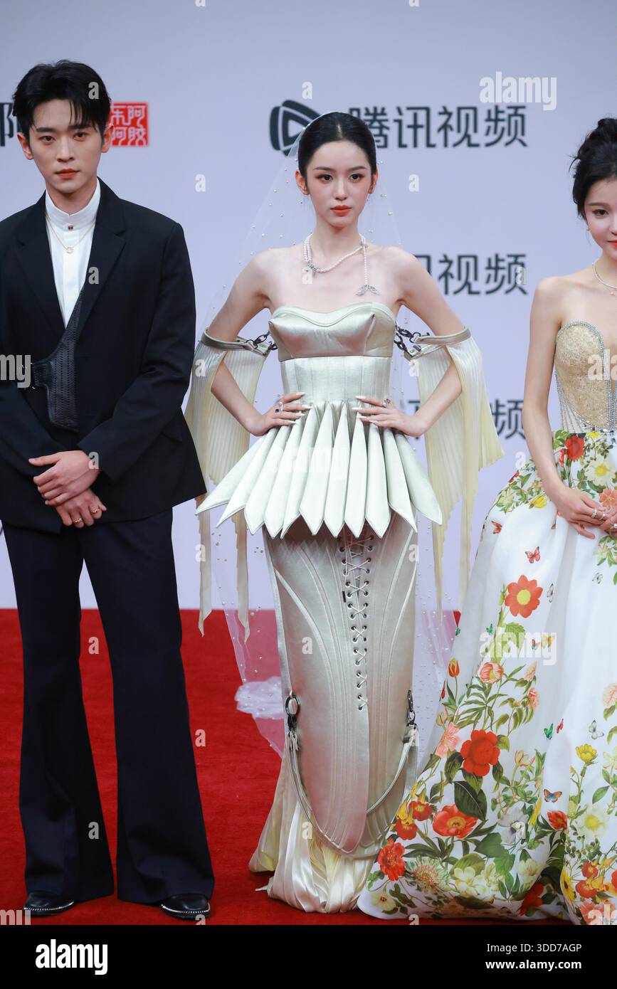 Chinese actress Zhou Ye attends the 2025 Tencent Video All Star Night ...