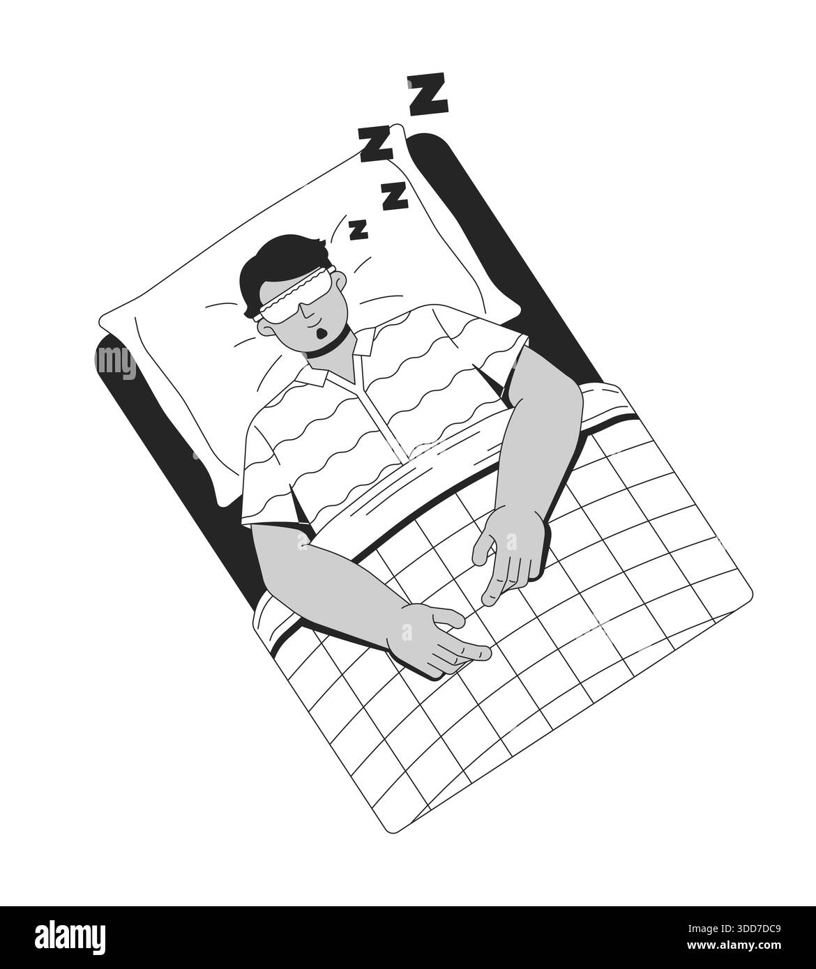 Sleeping without light pollution outline illustration Stock Vector ...