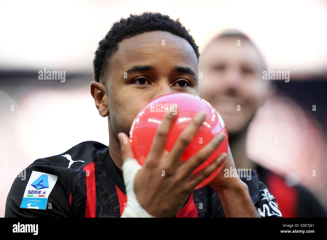 AC Milan's Christopher Nkunku celebrates after scoring 2-0 during the ...