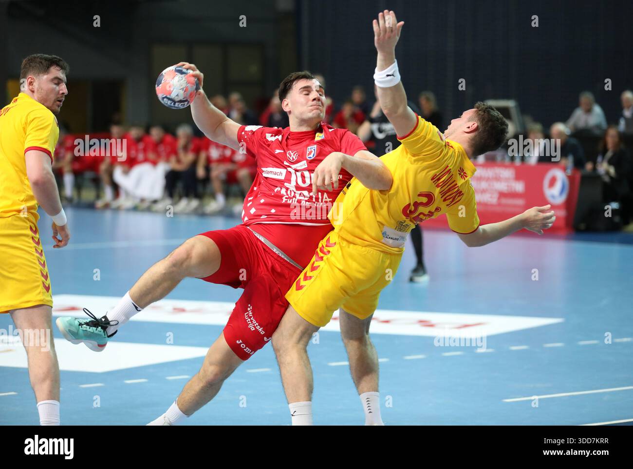 Josip Simic of Croatia shoots during the friendly handball match ...