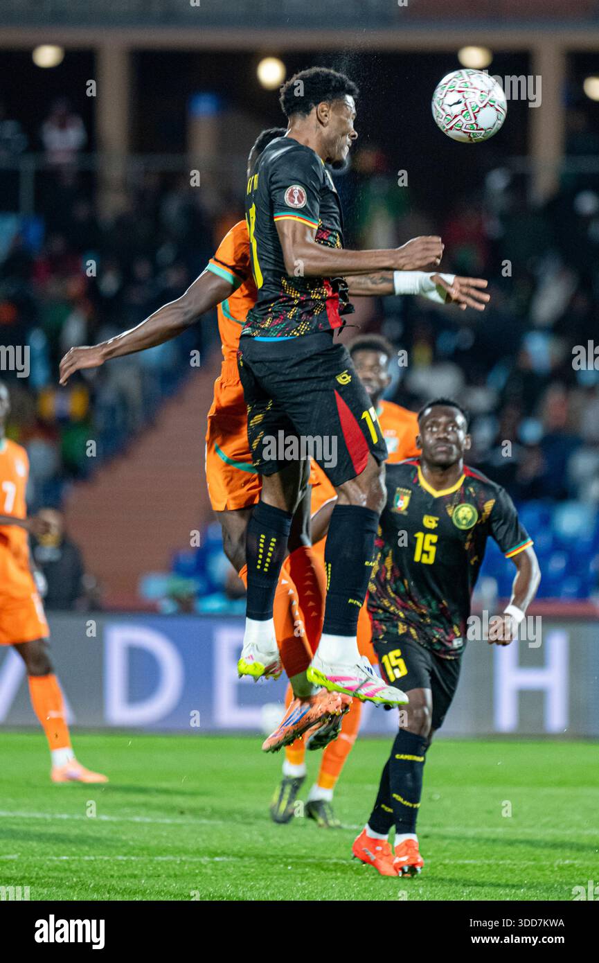 Samuel Kotto of Cameroon jumps for the ball during the Africa Cup of ...