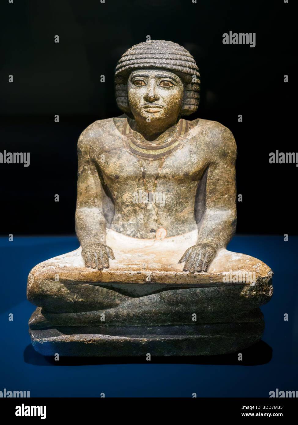 Statue of Nimaatsed as a Scribe - 5th Dynasty, Old Kingdom - Painted ...
