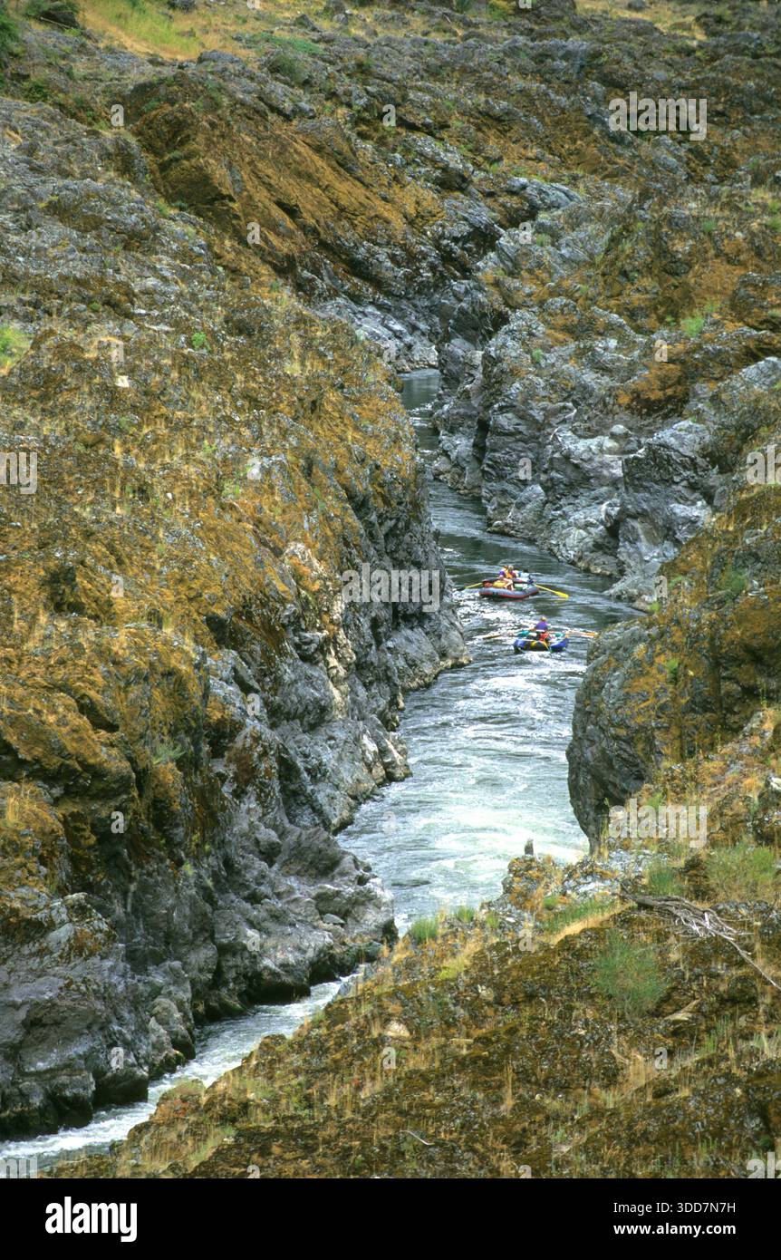 A group of rafters float through Mule Creek Canyon on a descent of the ...