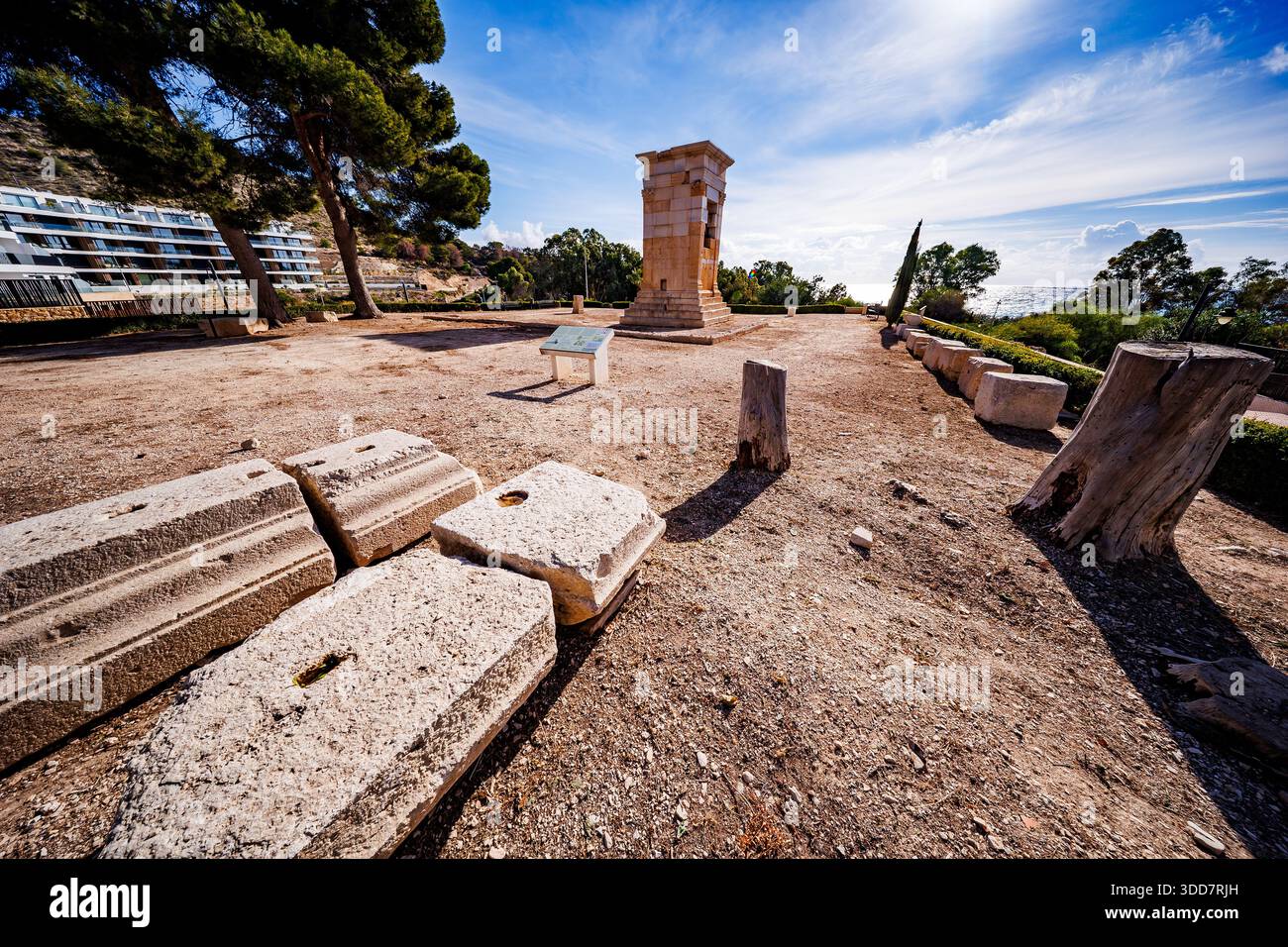 Roman Tomb Ruins and Sea Vista with Sun Flare Stock Photo - Alamy