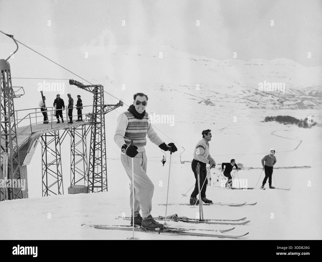 Małe skiers at Cedars Ski Resort, Bsharri, Lebanon, Middle East c 1956 ...