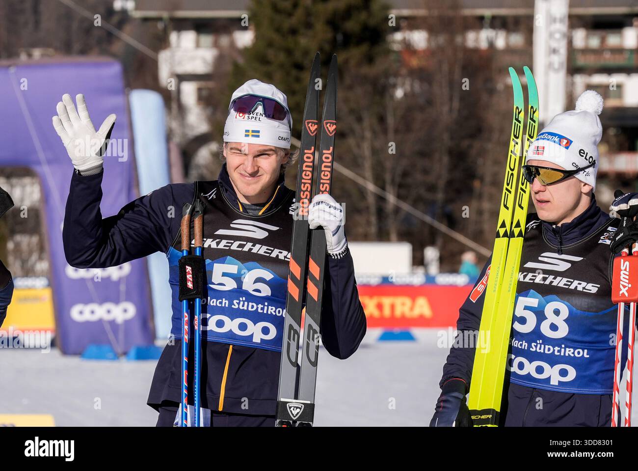 Toblach, Italy 20251229. Edvin Anger from Sweden and Erik Valnes after ...