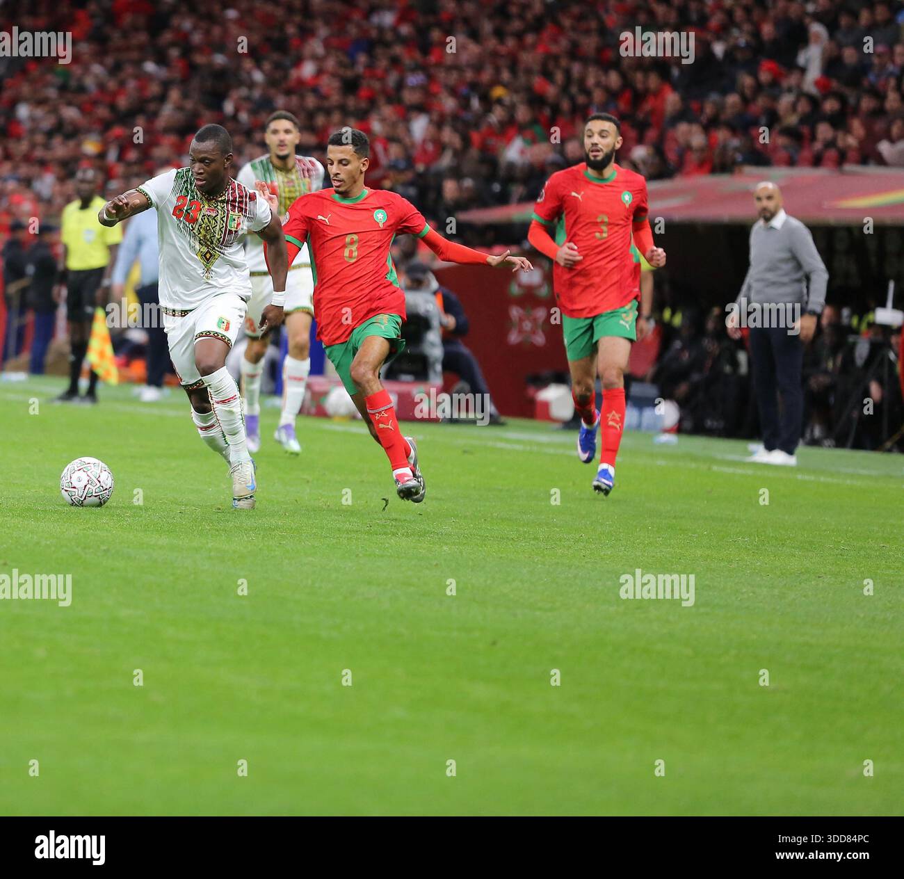 Aliou Dieng of Mali, Azzeddine Ounahi of Morocco during the AFCON Group ...