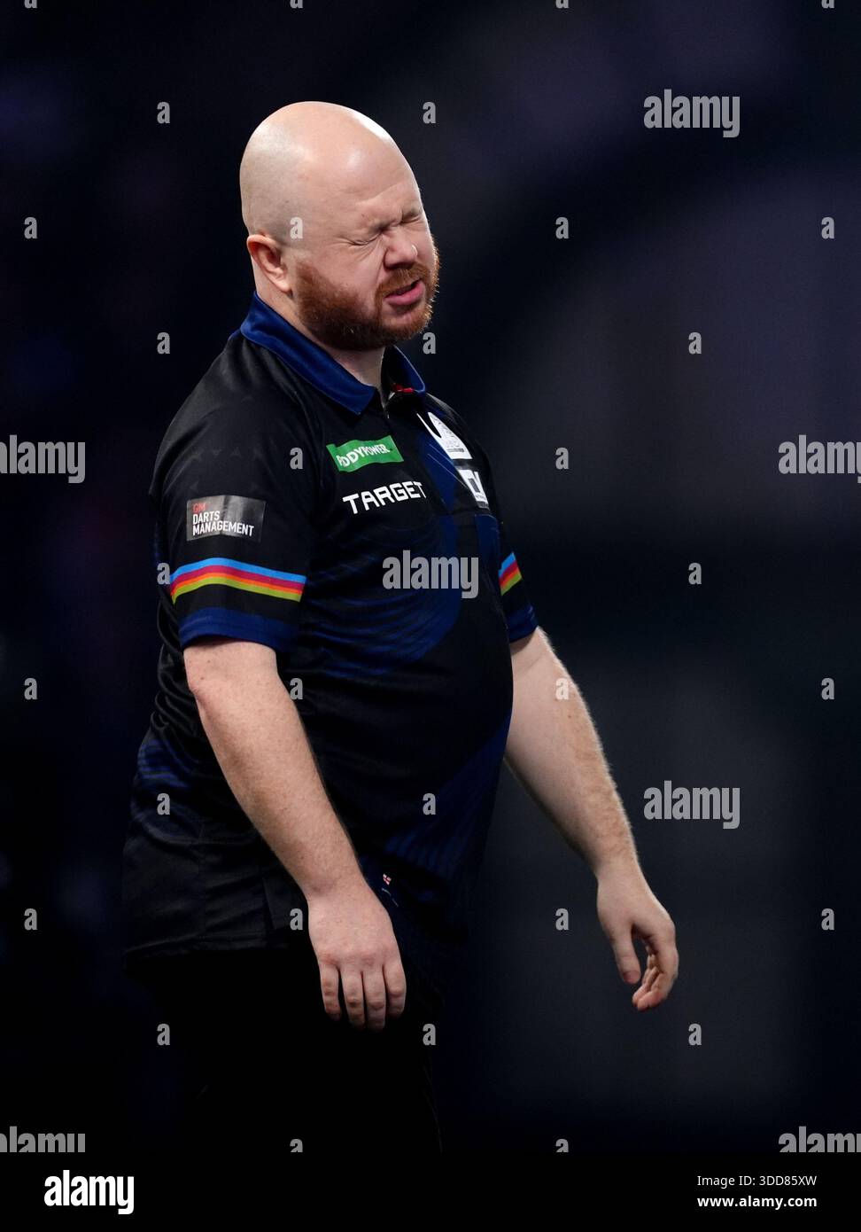 England's Justin Hood reacts during his match against England's Ryan ...