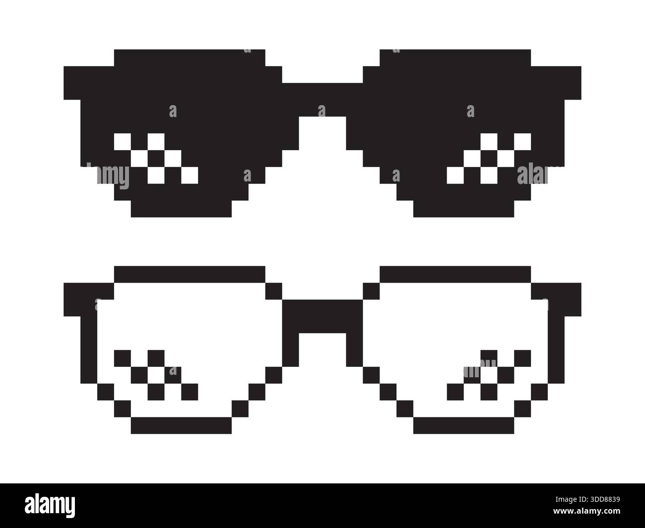Fun retro Pixelated sun glass icon, Boss glasses meme, life style meme ...