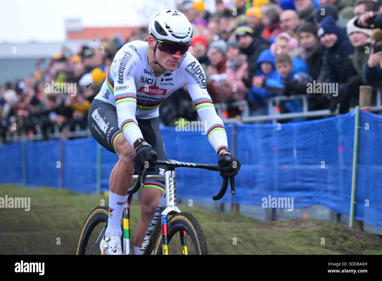 Dutch Mathieu Van Der Poel pictured in action during the men's elite ...