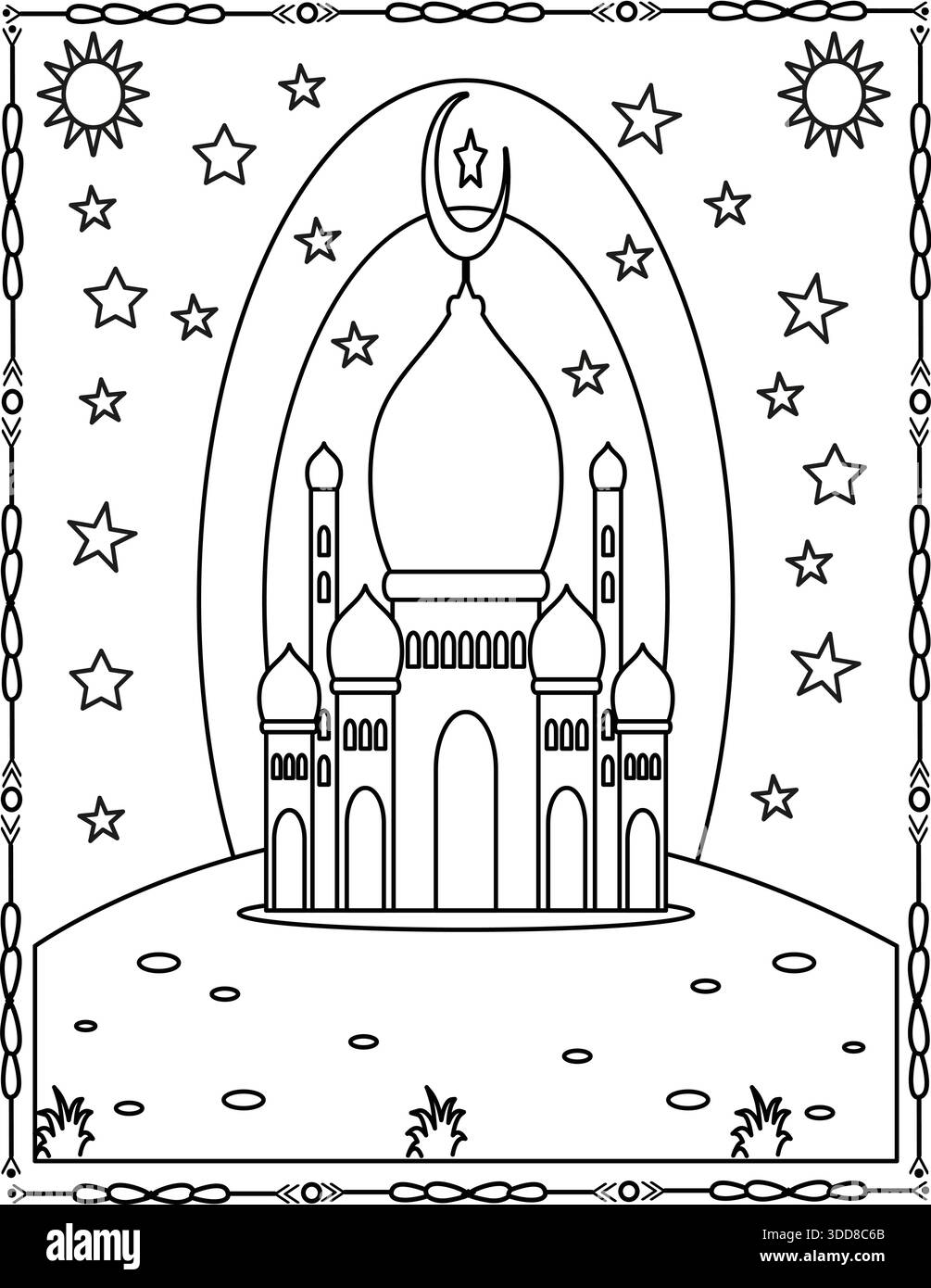 Ramadan kareem islamic background Black and White Stock Photos & Images ...