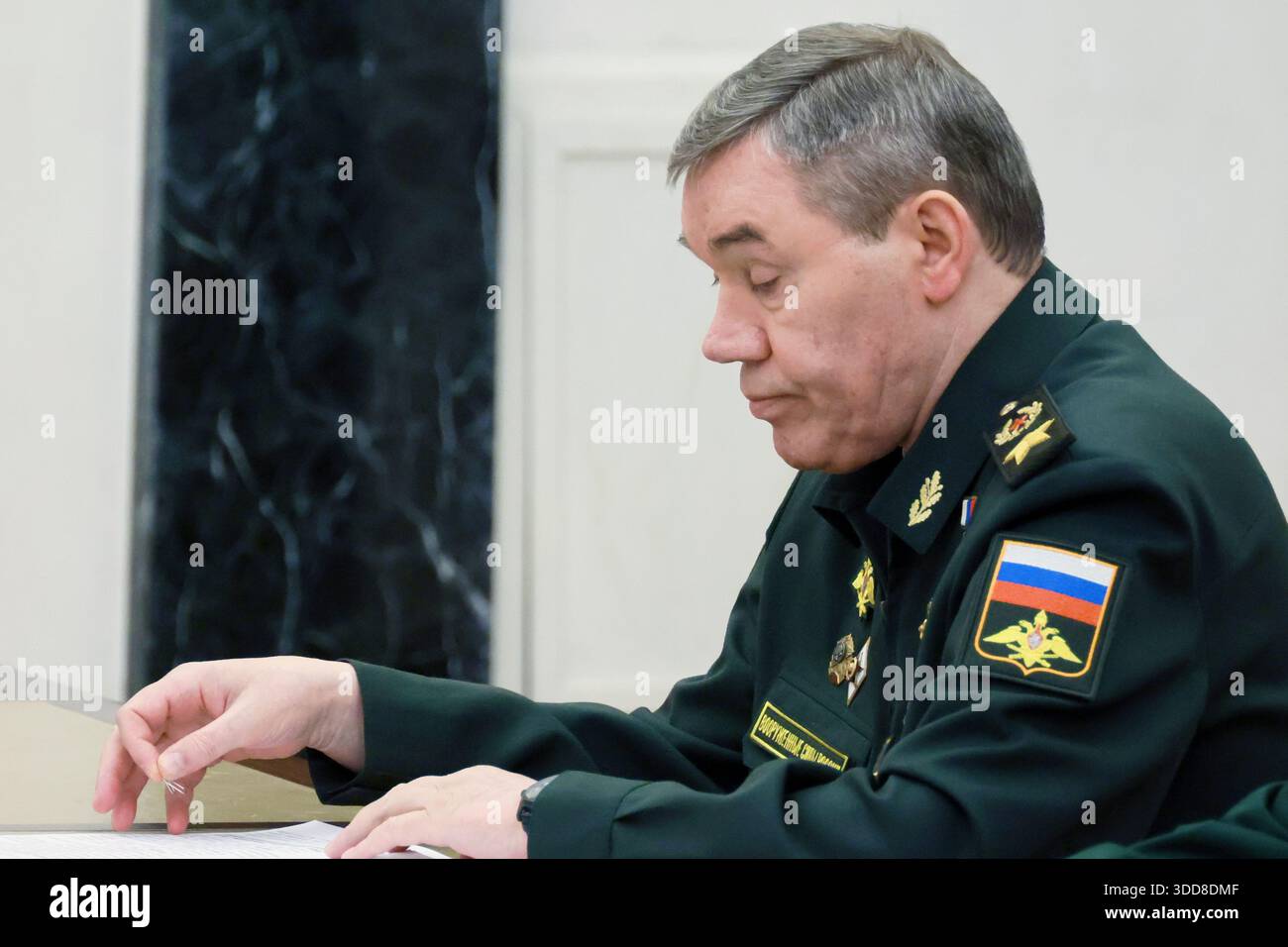 Russian Chief of General Staff Gen. Valery Gerasimov attends a meeting ...