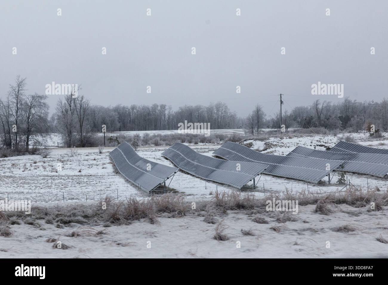 Ice covers solar panels in Wexford County, Mich. on Sunday, Dec. 28 ...