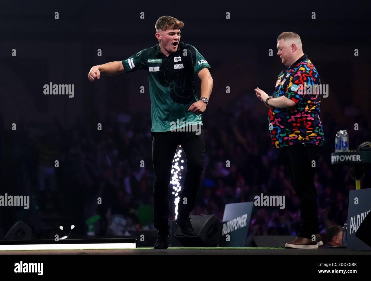 England's Charlie Manby (left) celebrates defeating England's Ricky ...