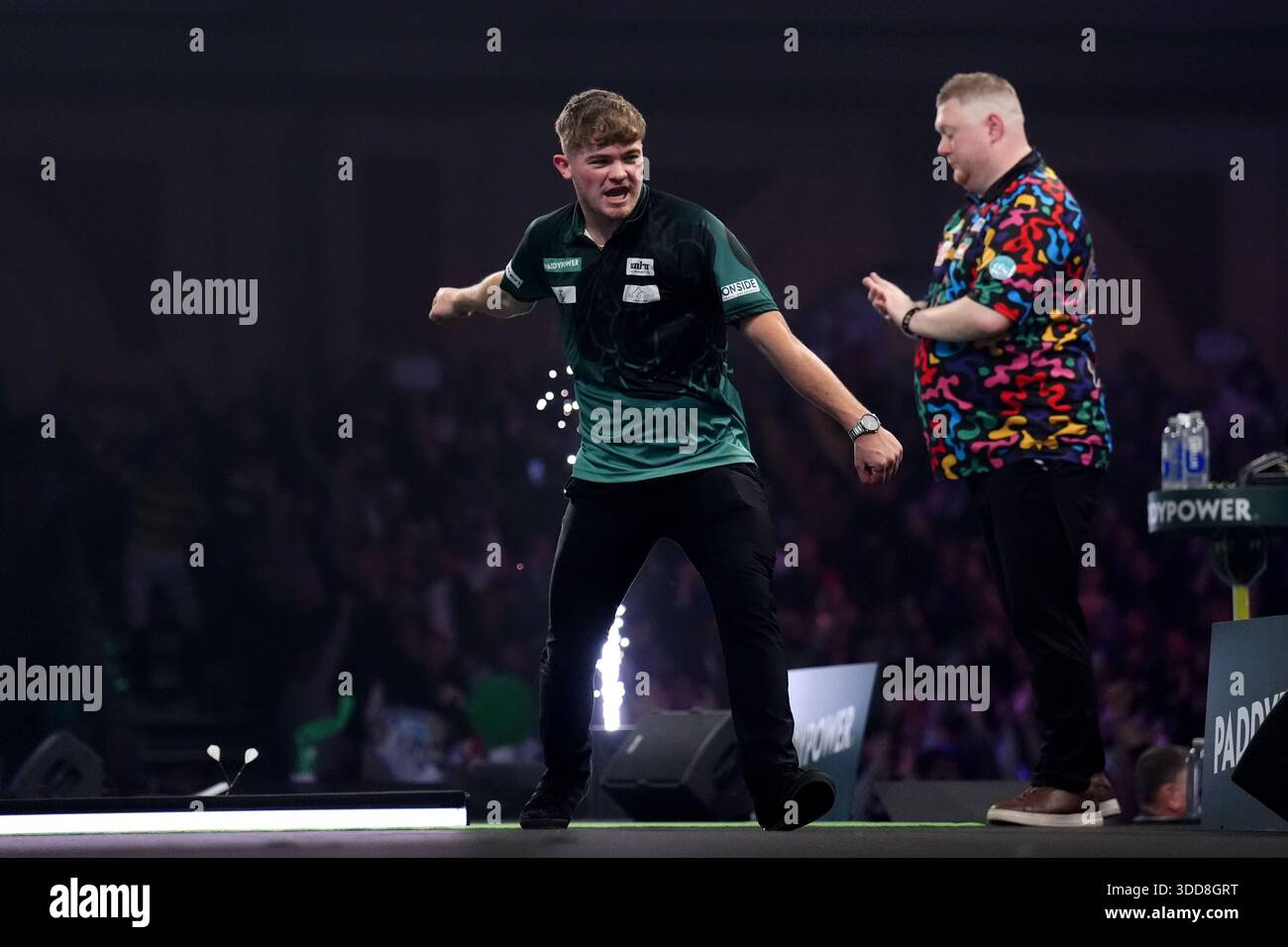 England's Charlie Manby (left) celebrates defeating England's Ricky ...