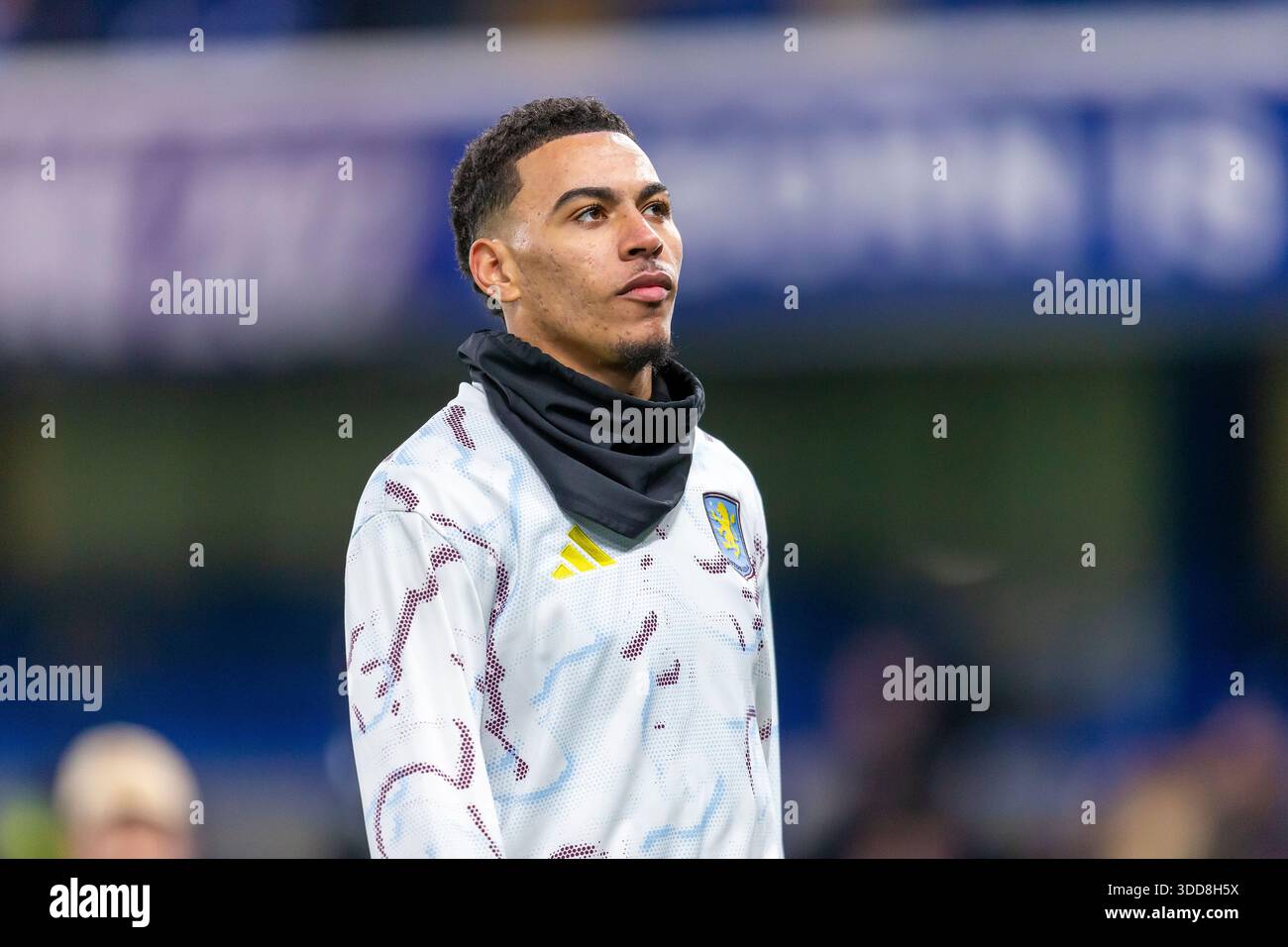 Morgan Rogers of Aston Villa warming up before the Premier League match ...