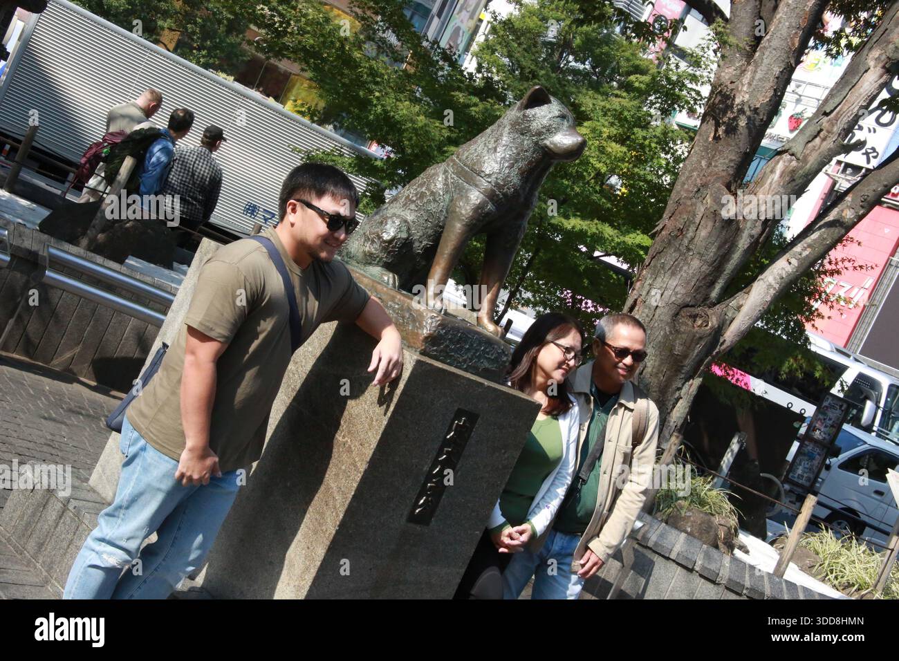A photo shows Statue of Hachiko in Shibuya Ward, Tokyo on October 27 ...