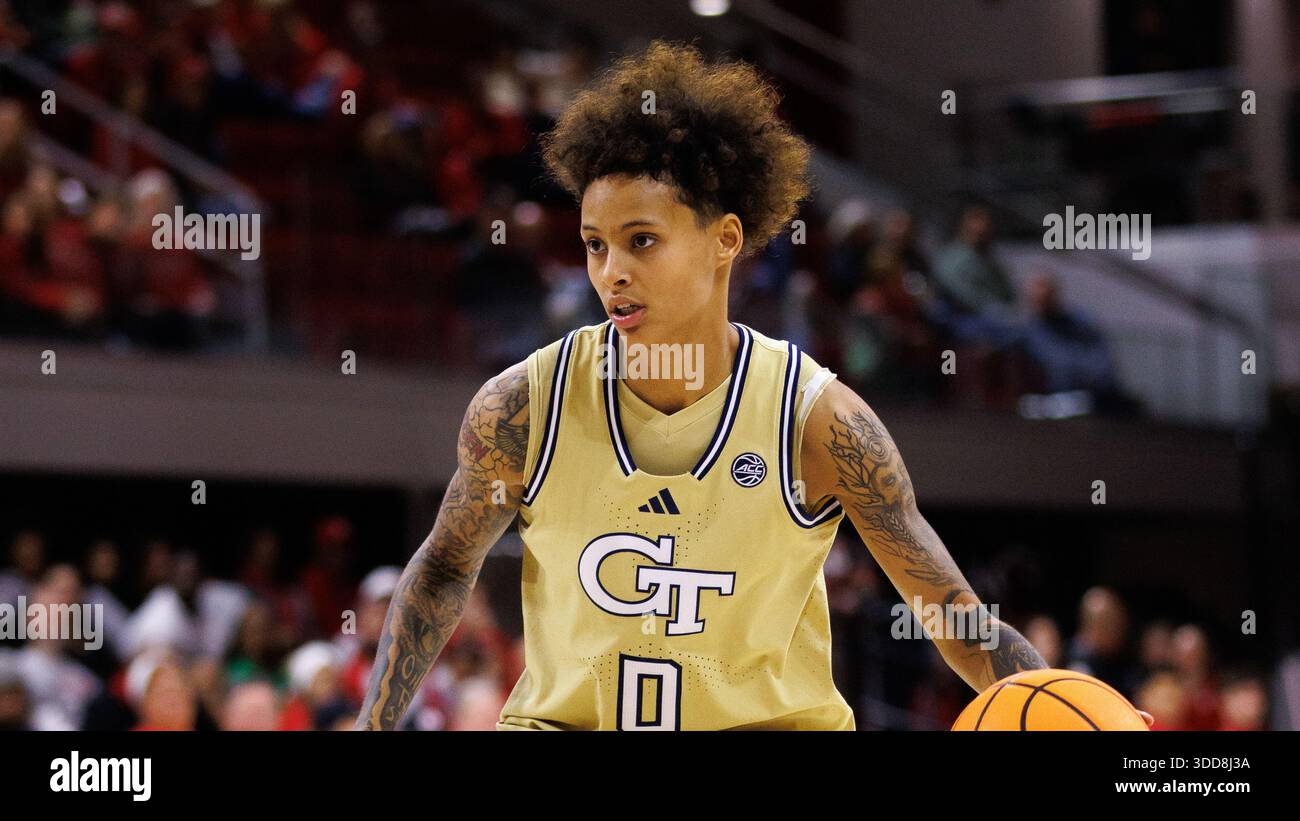 Georgia Tech's guard Brianna Turnage (0) handles the ball during an ...
