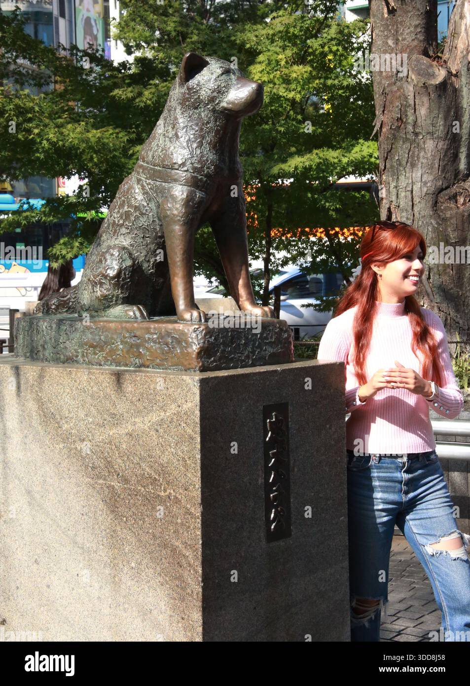 A photo shows Statue of Hachiko in Shibuya Ward, Tokyo on October 27 ...