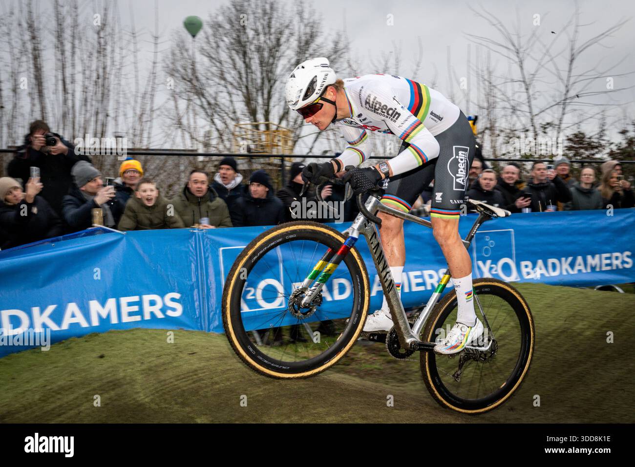 Dutch Mathieu Van Der Poel pictured in action during the men's elite ...
