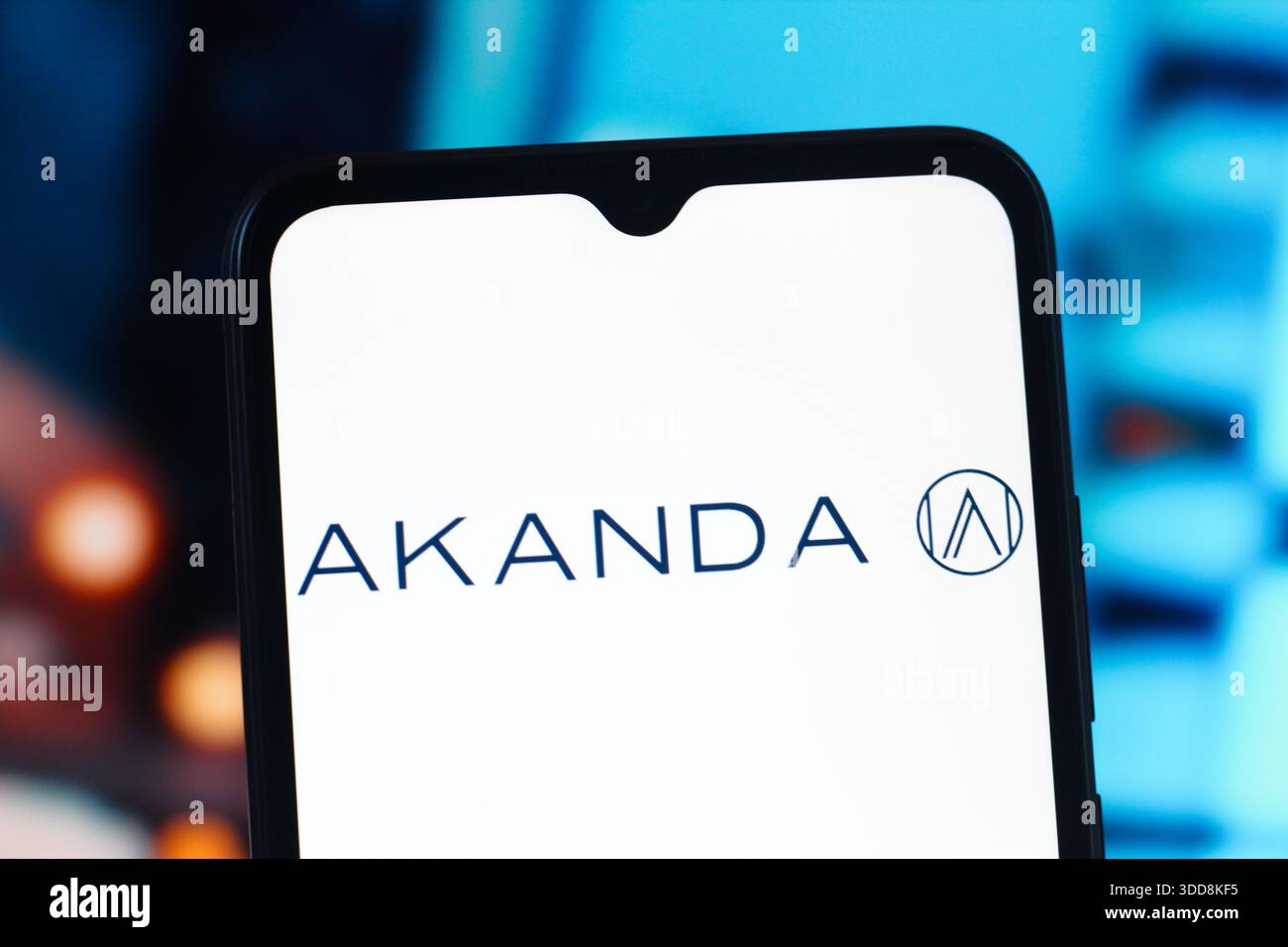 In this photo illustration, the Akanda Corp logo is seen displayed on a ...