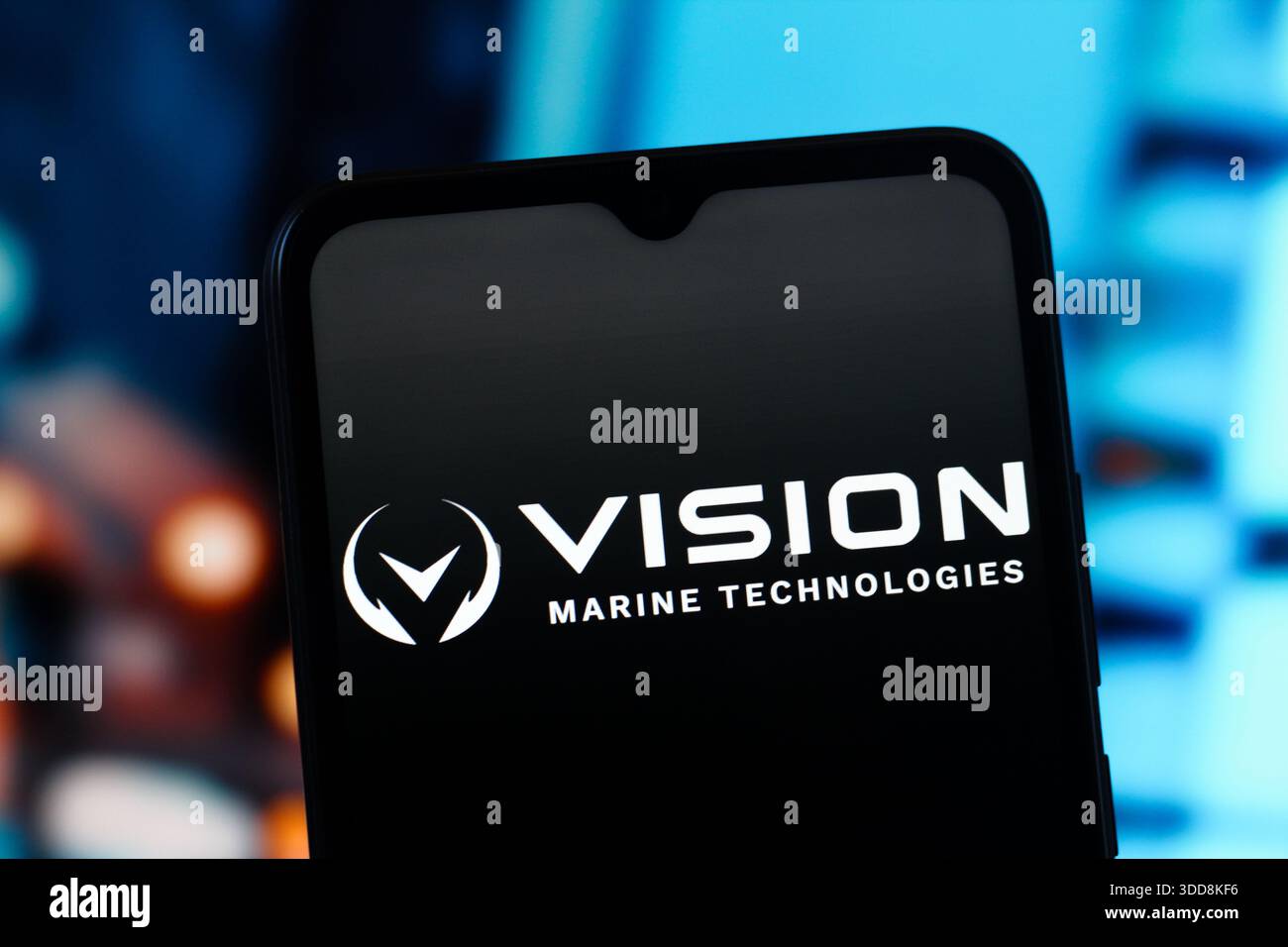 In this photo illustration, the Vision Marine Technologies logo is seen ...