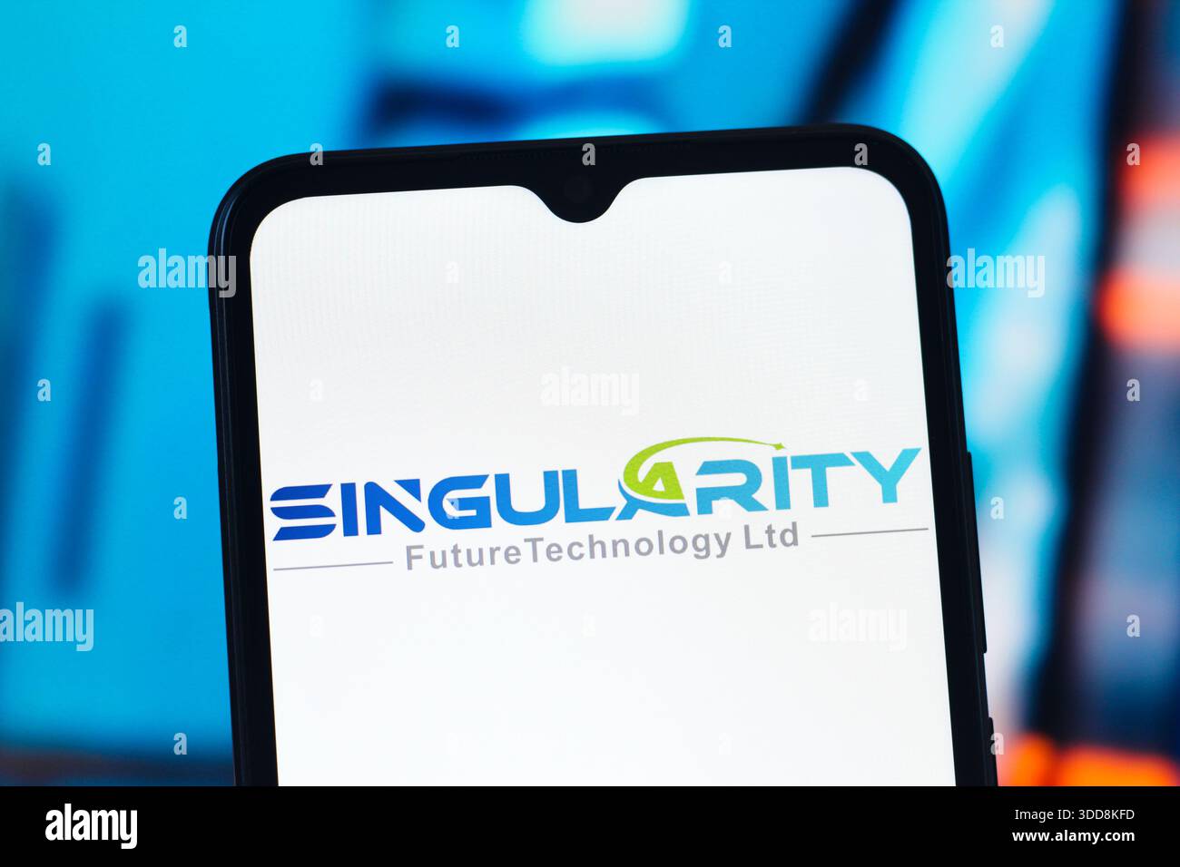 In this photo illustration, the Singularity Future Technology logo is ...