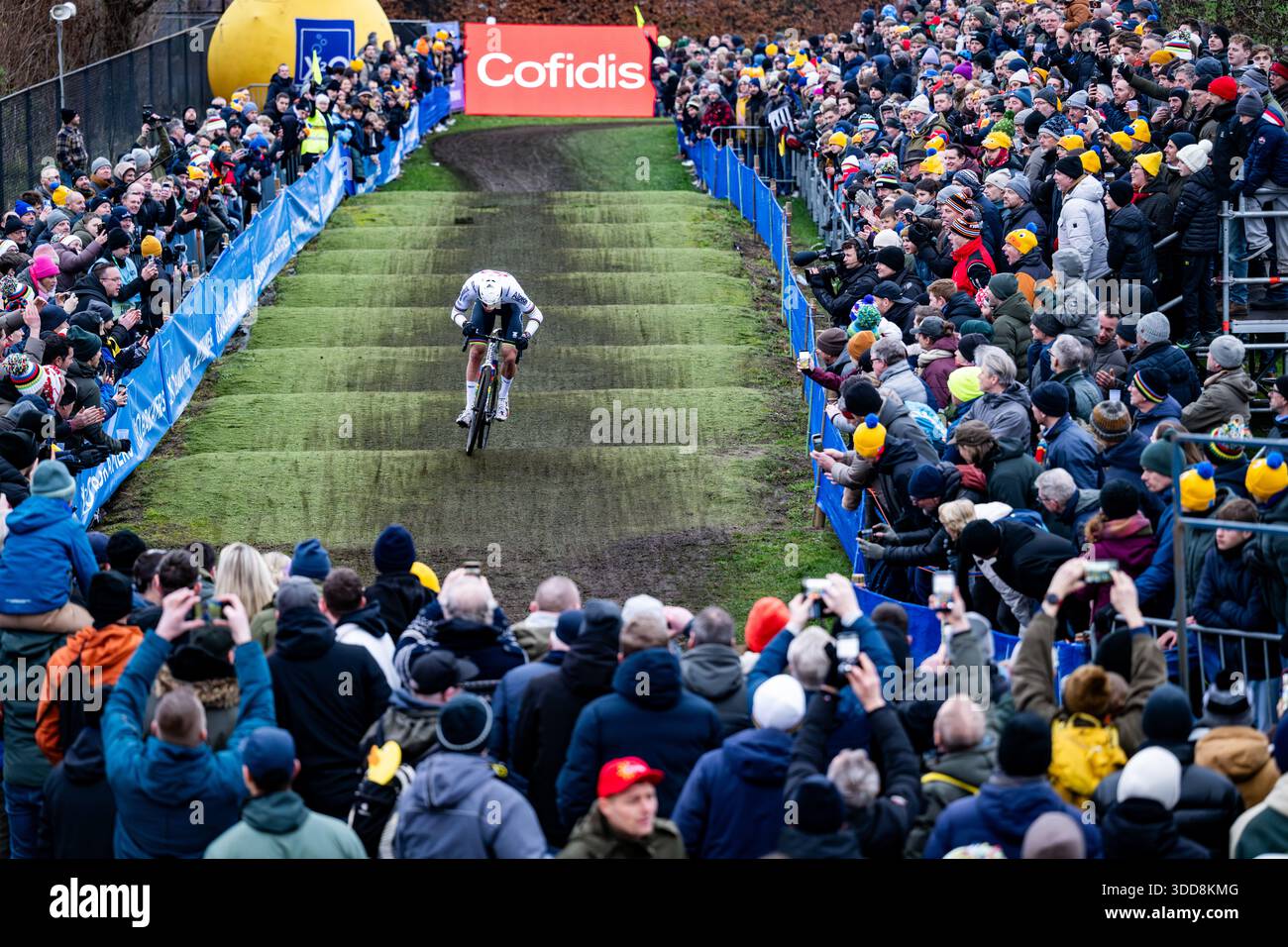 Dutch Mathieu Van Der Poel pictured in action during the men's elite ...