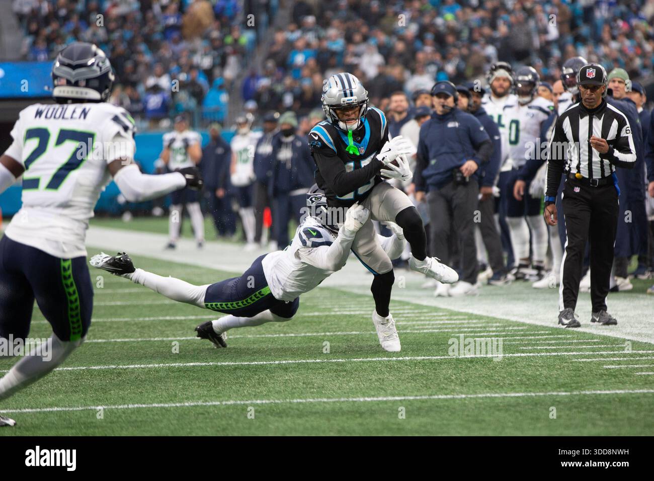 Carolina Panthers wide receiver Jimmy Horn Jr. (15) runs after catching ...