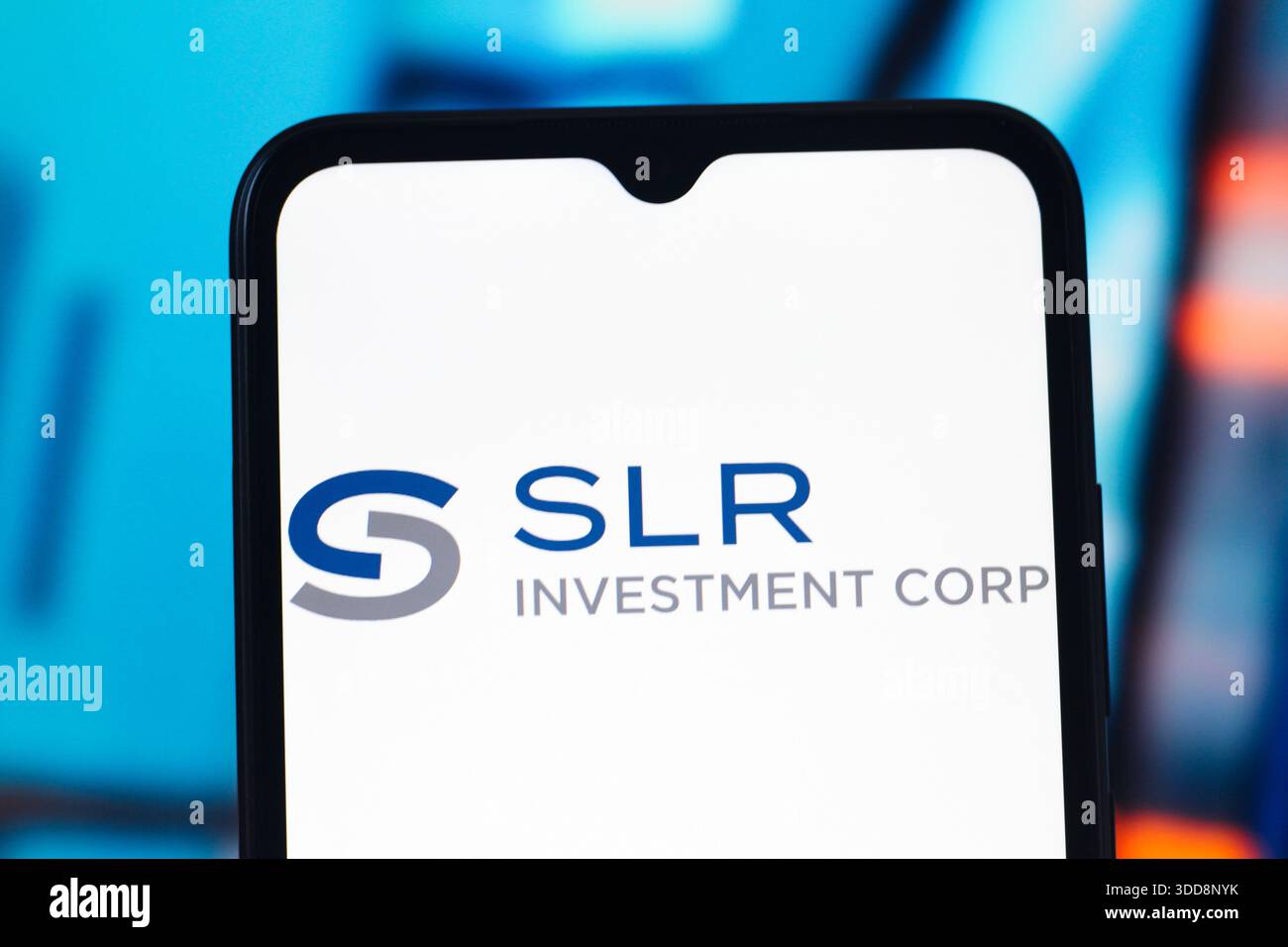 In this photo illustration, the SLR Investment Corp logo is seen ...