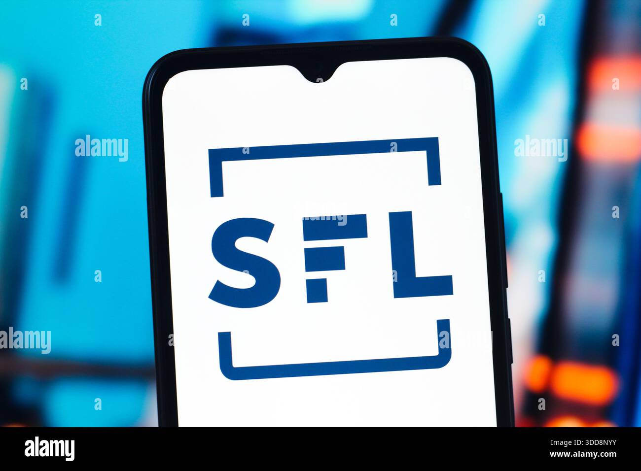 In this photo illustration, the SFL Corporation logo is seen displayed ...