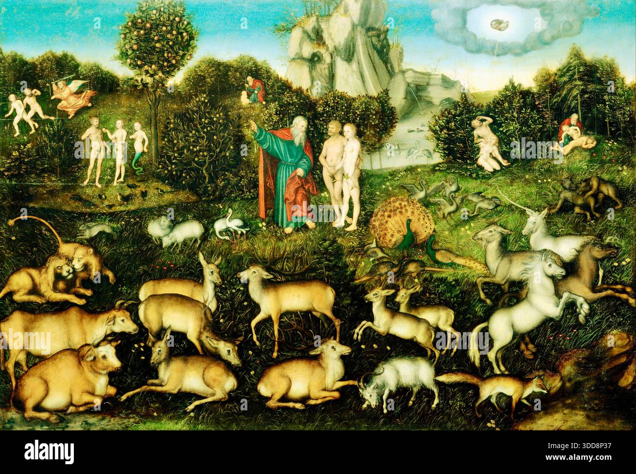 Lucas Cranach the Elder - The Garden of Eden - Fall of Man - 1530 ...