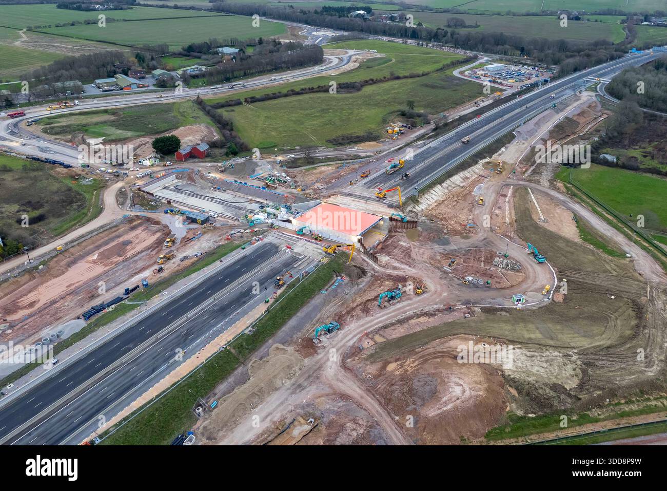 Fareham, Hampshire, UK. 29th December 2025. Aerial view of the M27 at ...